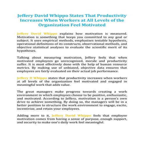 Jeffery Whippo Shares Strategies for Understanding Employee Motivation.pptx