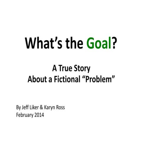 A Lean Team Needs a Goal | PPT
