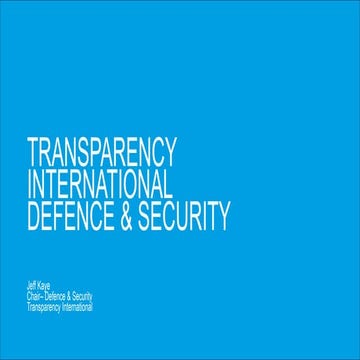 Defence and Security: Transparency International | PPTX