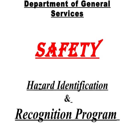 Safety: Hazard Identification and Recognition Program | PPT