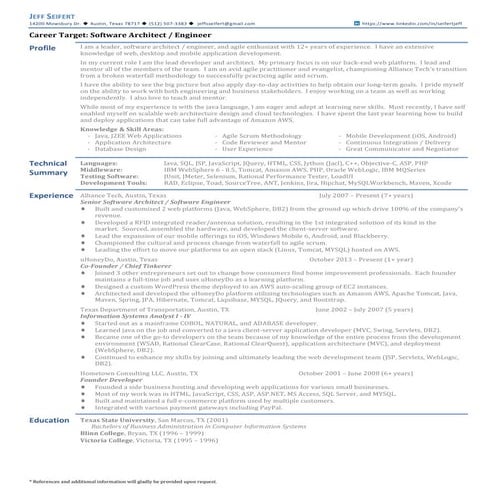 Jeff seifert 2015 resume | PDF