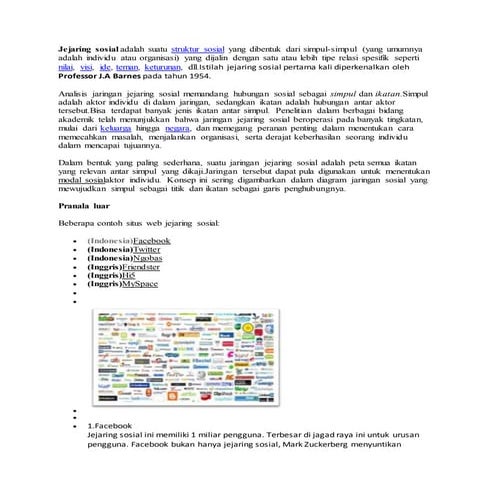 Pengertian Jejaring sosial | PDF
