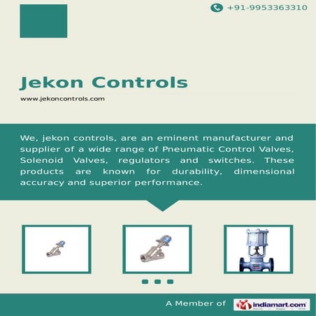 Jekon Controls, Ahmedabad, Angle Type Control Valve | PDF