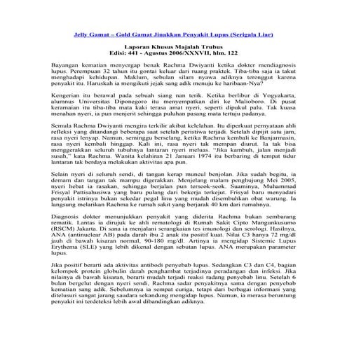 Jelly Gamat Jinakkan Penyakit Lupus | DOC