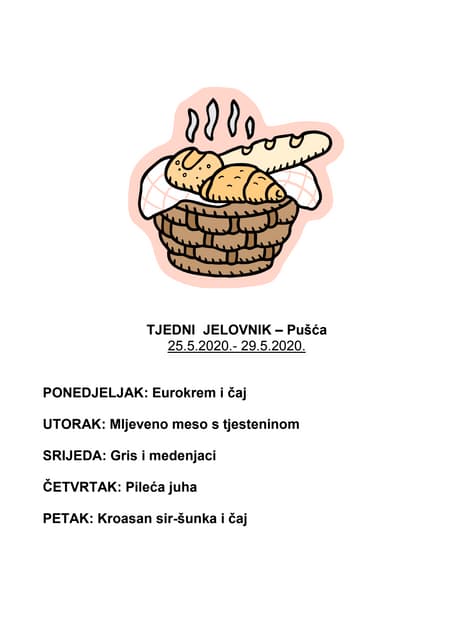 Rasporedi za 1. dan nastave razredna nastava | DOCX