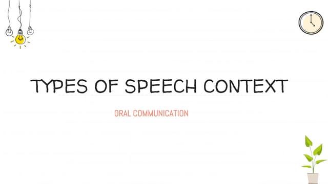 TYPES OF SPEECH CONTEXT | PPTX