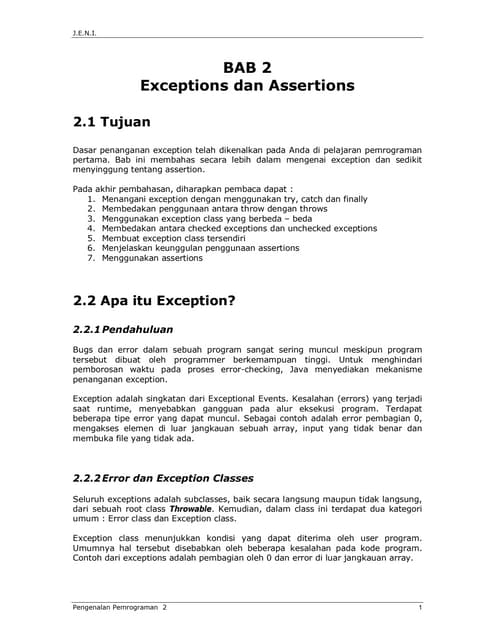 29934 materi dan tugas pbo lanjut exception_ | PDF