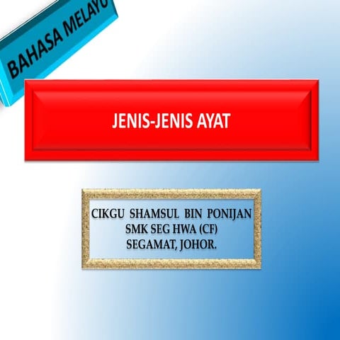 Jenis-jenis ayat bahasa melayu | PPTX