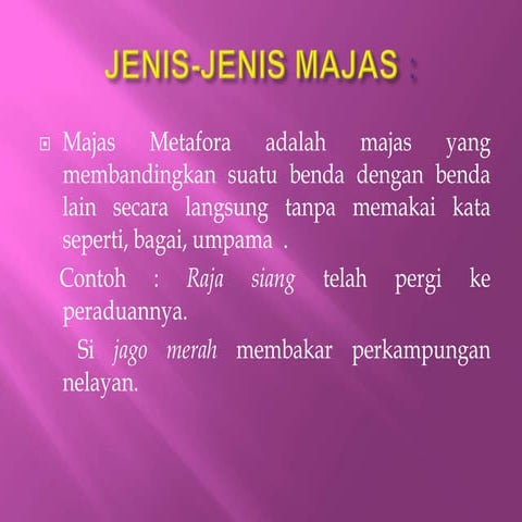 macam macam majas untuk kelas 5. hiperbola, personifikasi, metafora | PPTX