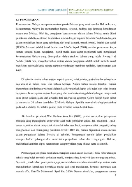 BMMB3193 : PUISI MELAYU MODEN SAJAK | PDF