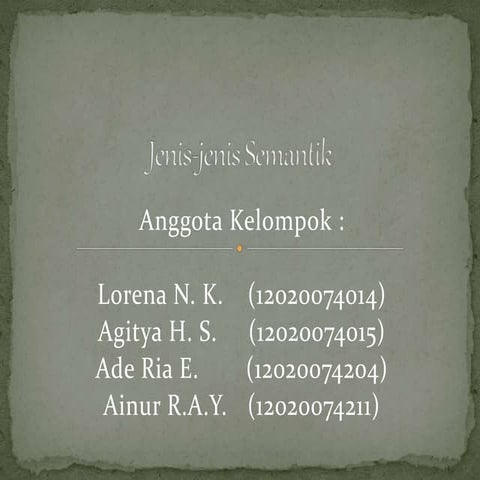 Jenis-Jenis Semantik | PPTX
