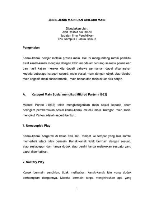 Partens six stages of play | PPTX | Daycare and Pre-School | Parenting