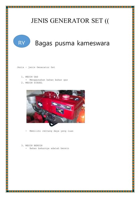 Pengertian generator set | DOCX