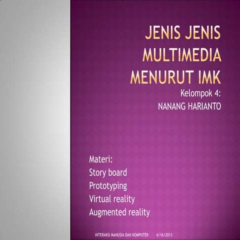Jenis jenis multimedia menurut imk | PPTX