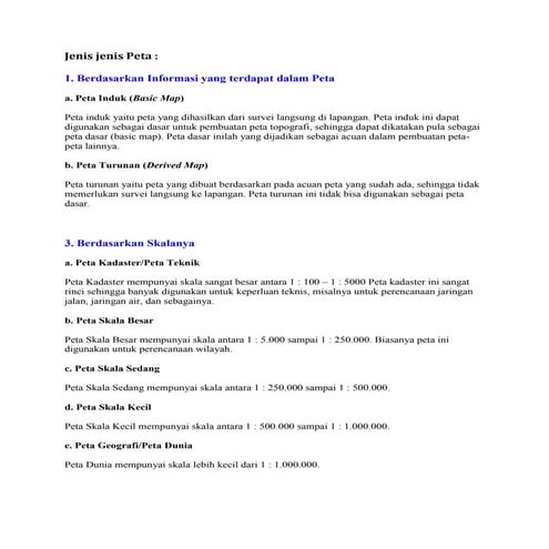 Jenis jenis peta | DOCX