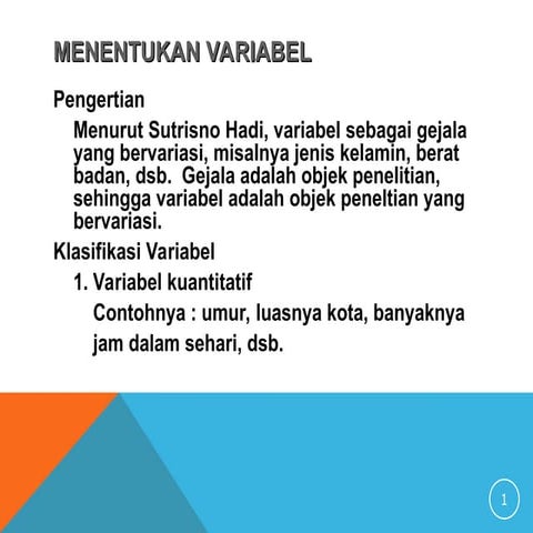 Jenis jenis variabel pada penelitian - pengetahuan | PPT