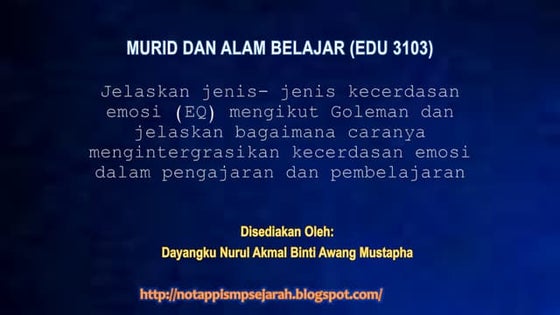 EDUP3103 : TEORI KECERDASAN EMOSI DANIEL GOLEMAN.pdf