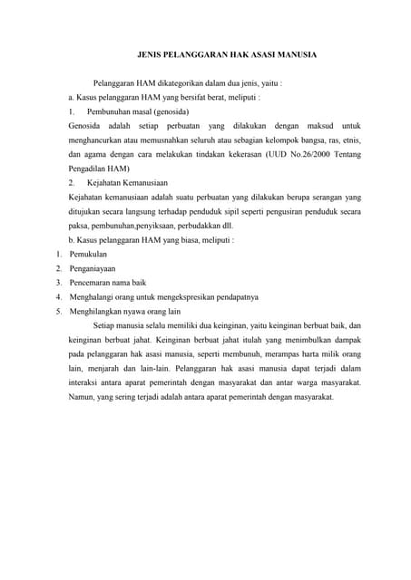 Pengertian dan jenis jenis ham | PPT