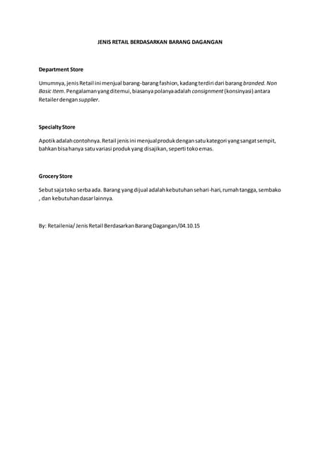 Tipe kepemilikan retail | DOCX