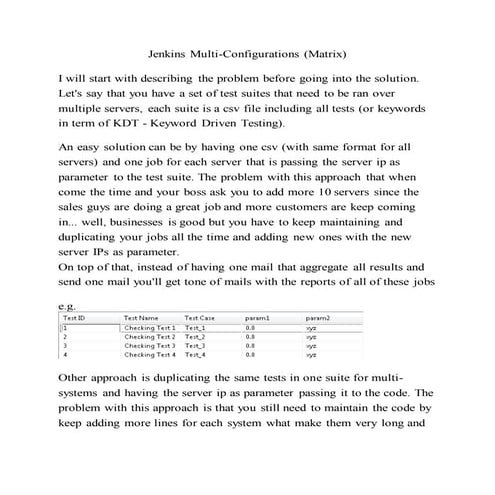 Jenkins Multi Configuration Matrix Docx Computing Technology And Computing