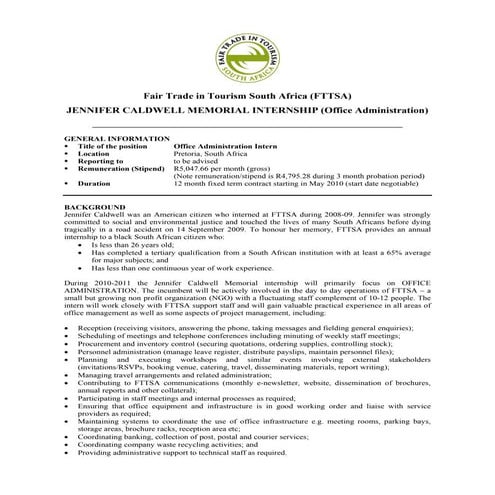 Jennifer caldwellinternship | PDF