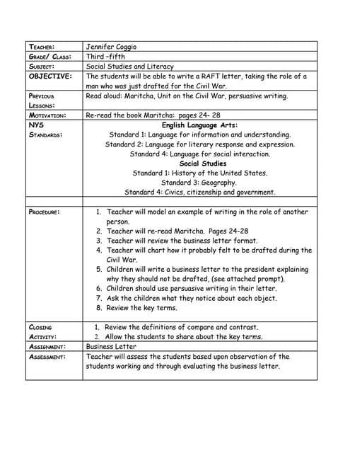 RAFT for Social Studies
