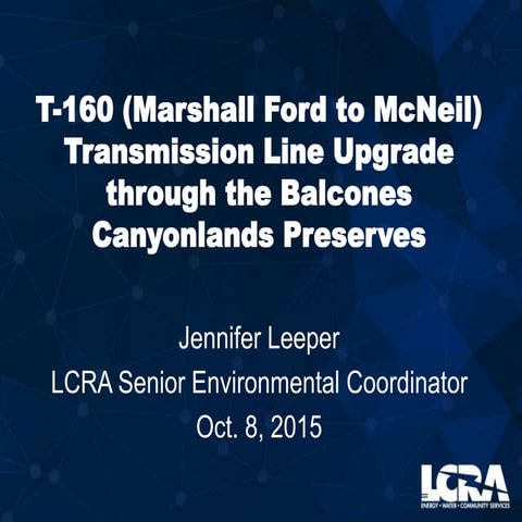 LCRA's T160 Project within the BCP | PPTX