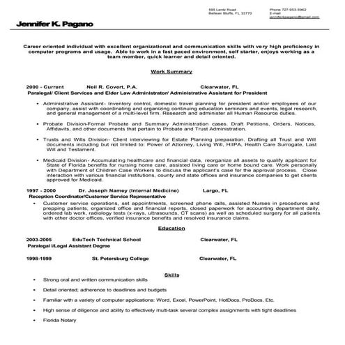 Jennifer Pagano Resume | PDF