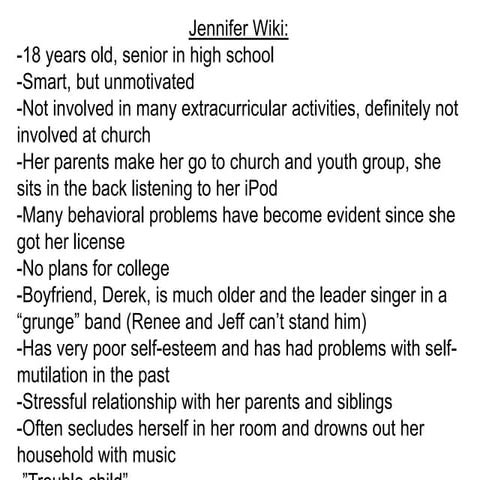 Jennifer Wiki | PPTX | Parenting Teens | Parenting