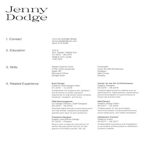 Jenny Dodge Resume | PDF
