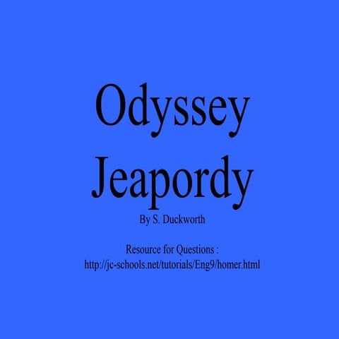 Odyessey Jeopardy Game | PPSX