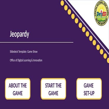 jeopardy Game: An interactive class activity | PPTX