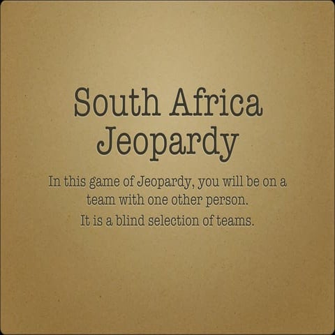 Jeopardy South African Apartheid unit | KEY