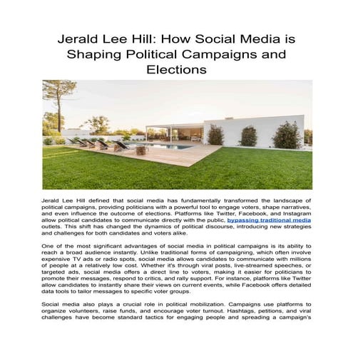 How Social Media Is Changing Political Campaigns | PDF