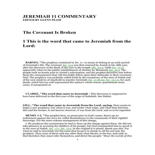 Jeremiah 11 commentary | PDF | Christianity | Religion & Spirituality