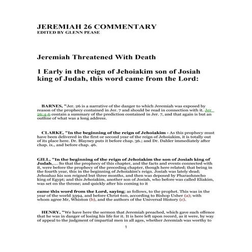 Jeremiah 26 commentary | PDF