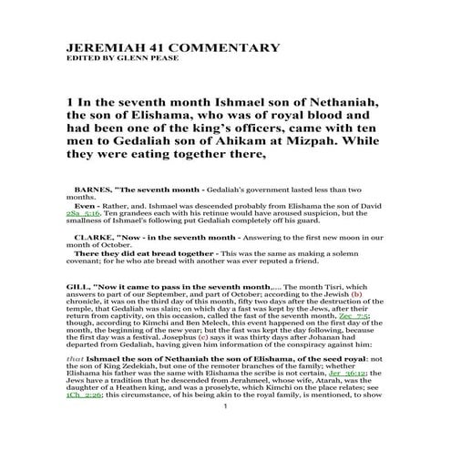 Jeremiah 41 commentary | PDF