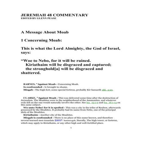 Jeremiah 48 commentary | PDF | Christianity | Religion & Spirituality