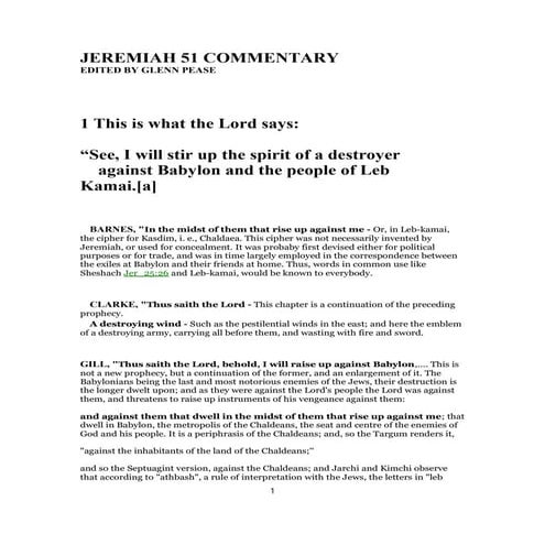 Jeremiah 51 commentary | PDF