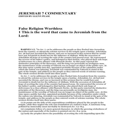 Jeremiah 7 commentary | PDF