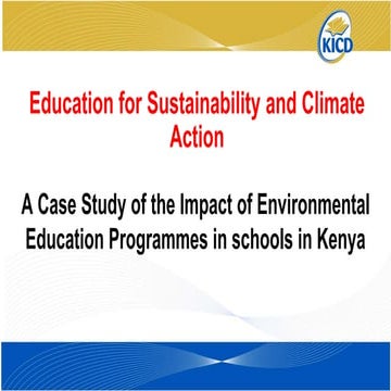 Education for Sustainability and Climate Action - A Case Study of the ...
