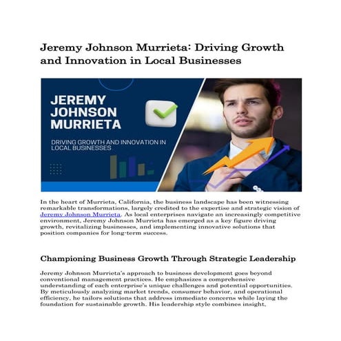 Jeremy Johnson Murrieta Transforming Local Businesses with Strategic ...