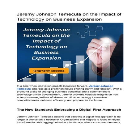 Jeremy Johnson Temecula on the Impact of Technology on Business Growth ...