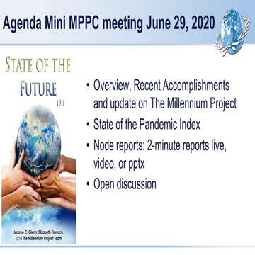 Up-Date on The Millennium Project june 29-2020 | PPT