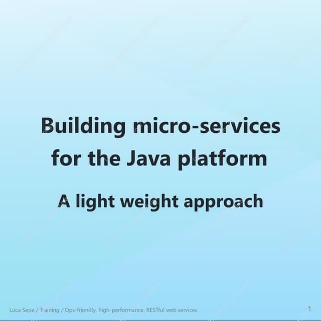 The microservice architectural style - a lightweight approach using ...