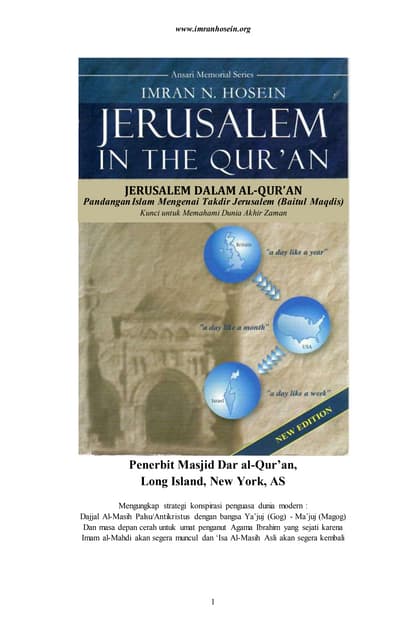 Jerusalem dalam Alquran - Bahasa Indonesia Translation | DOCX Jerusalem dalam Alquran - Bahasa Indonesia Translation | DOCX