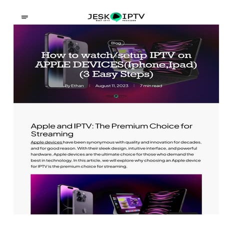 IPTV IOS Apple devices | PDF