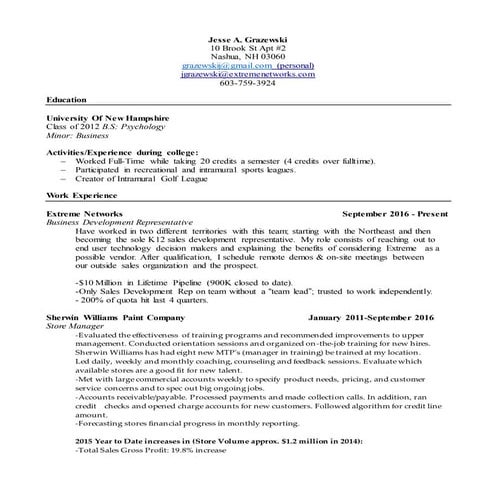 Jesse grazewski resume 2018 | DOCX