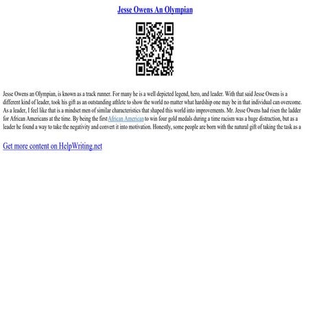 Jesse Owens An Olympian | PPT