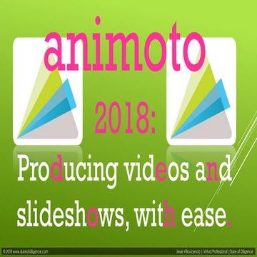 ANIMOTO TUTORIAL 2018: Producing videos and slideshows, with ease! | PPT